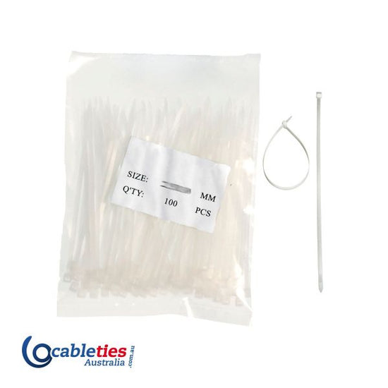 Nylon Cable Ties 2.5mm x 100mm Natural - 100 Ties (1 packs) – Cable Ties Direct